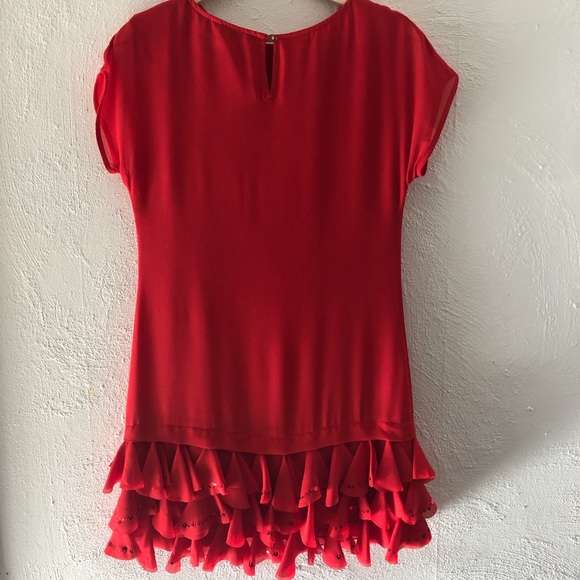 Ted Baker London | Dresses | Ted Baker Red Ruffle Shift Dress | Poshmark